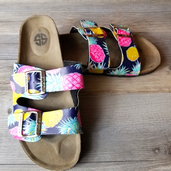 Simply Southern | Shoes | Simply Southern Navy Blue Pineapple Cork ...